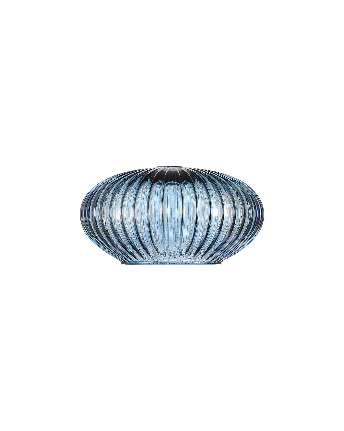 Azure Ribbed Oval Sphere Glass Shade — Exclusive Lighting Ltd
