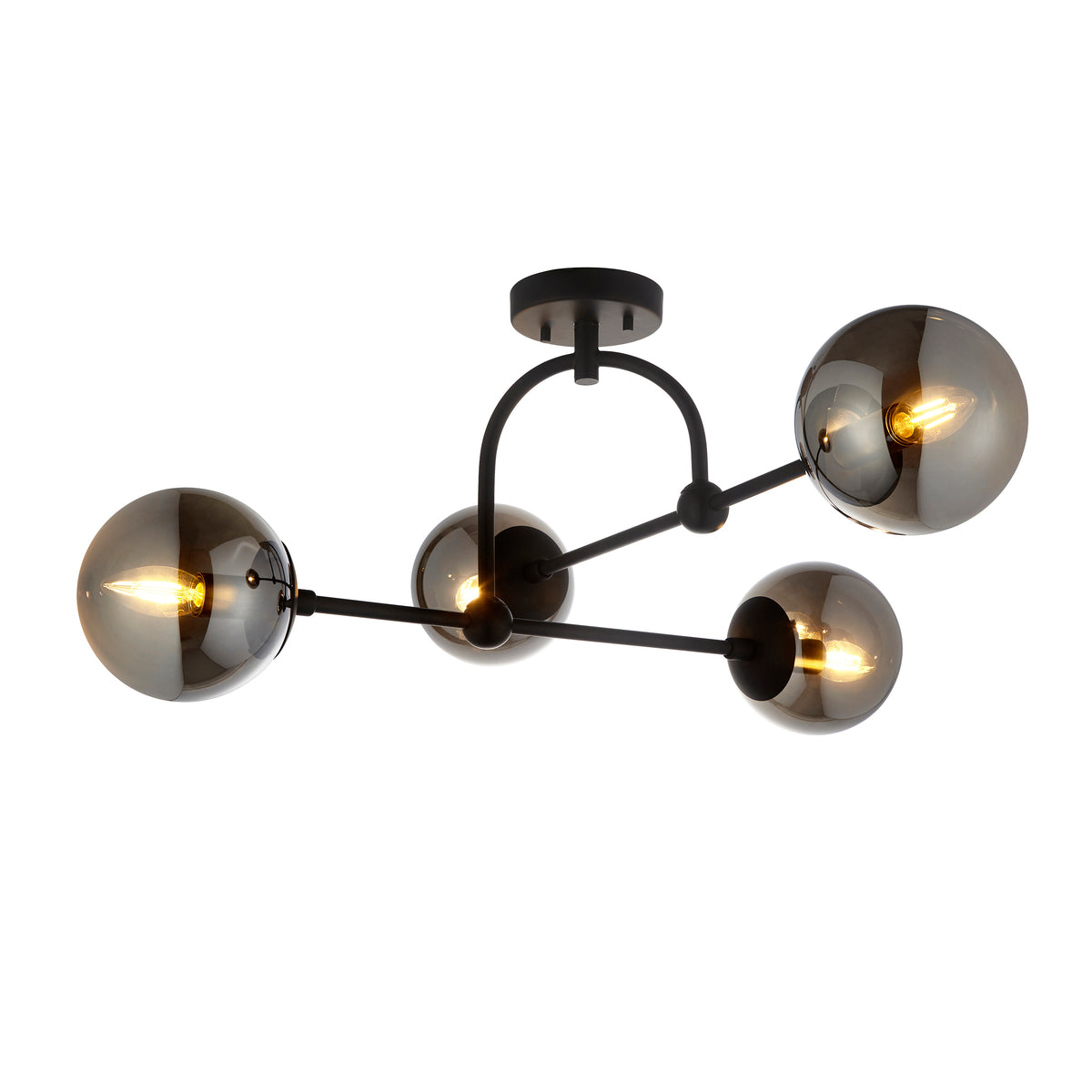 Hepta Black Semi Flush — Exclusive Lighting Ltd